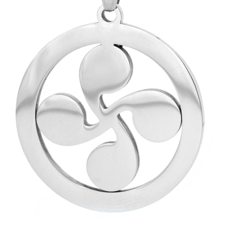 Stainless Steel Necklace Pendant | Lauburu Basque Stainless Steel ...