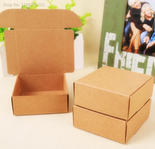 100Pcs Wholesale Kraft Paper Gift Cardboard Box Custom Carton Cardboard ...