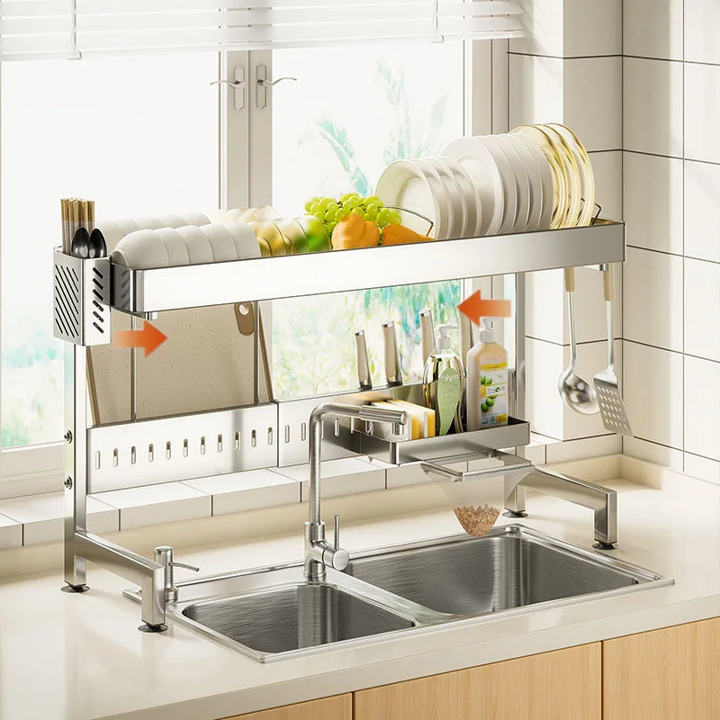 Kitchen-Organizer-Above-The-Sink-Stretchable-Bowl-Draining-Rack-Multi ...