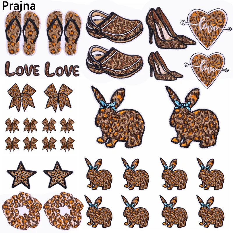 10PCS-Personalized-Leopard-Print-Embroidery-Patch-Cartoon-Rabbit-Patch ...