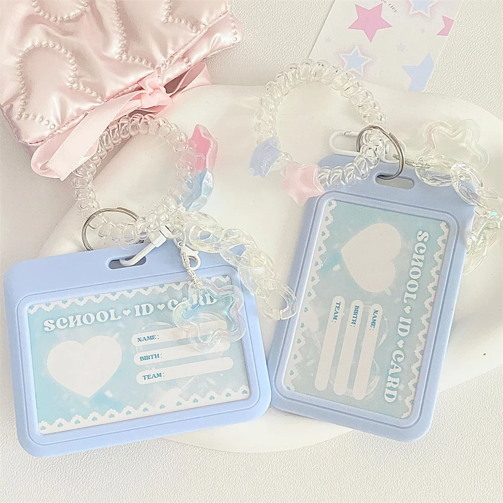 Women's Cute Card Cover Holder Flash Pink Blue Love Gradient Cool Card ...