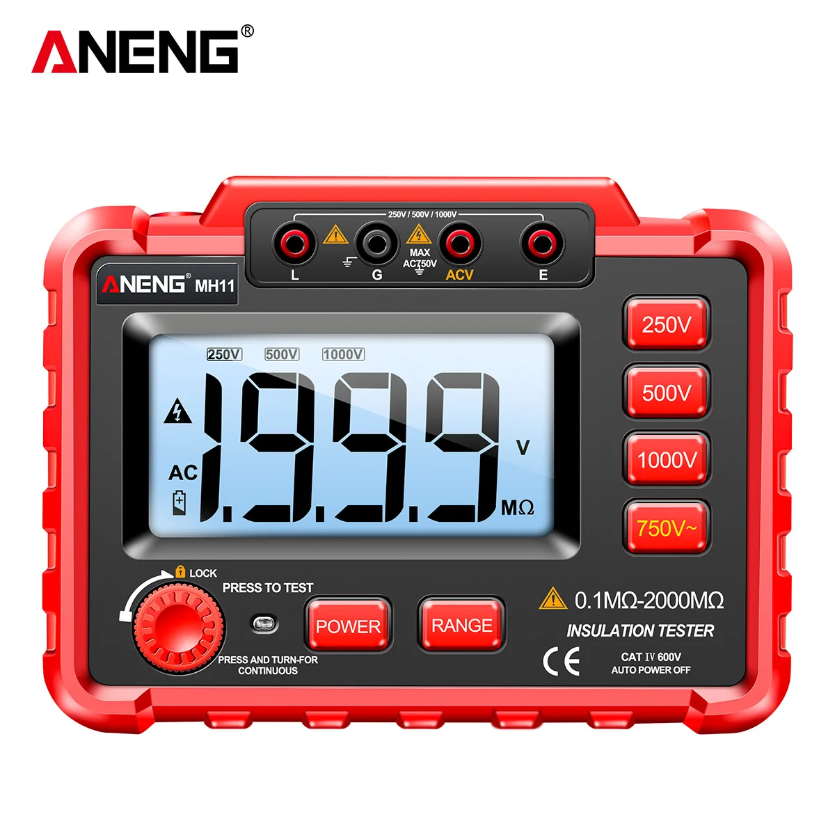 ANENG-MH11-Digital-Megohmmeter-Meter-250-500-1000V-Insulation-Earth ...