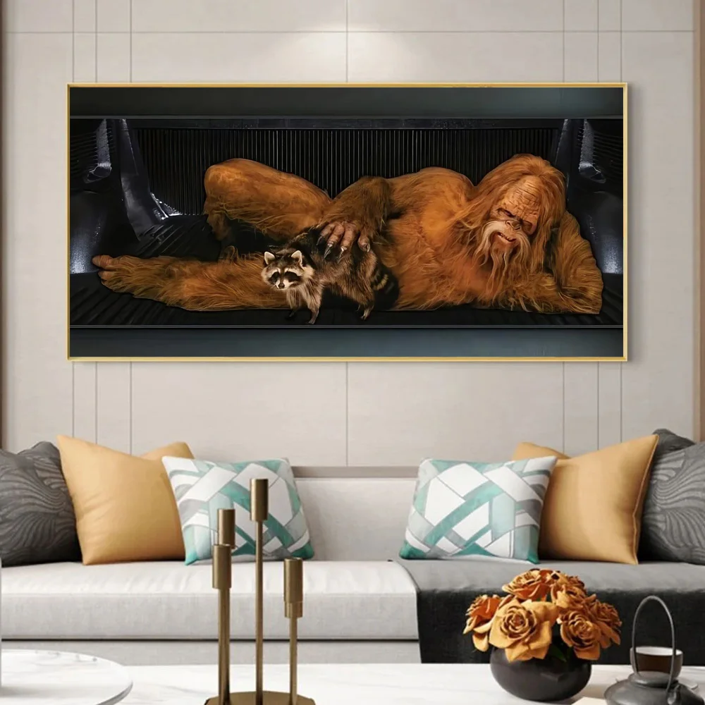 Orange-Fur-Bigfoot-Sofa-Background-Decor-Painting-On-Canvas-Prints ...