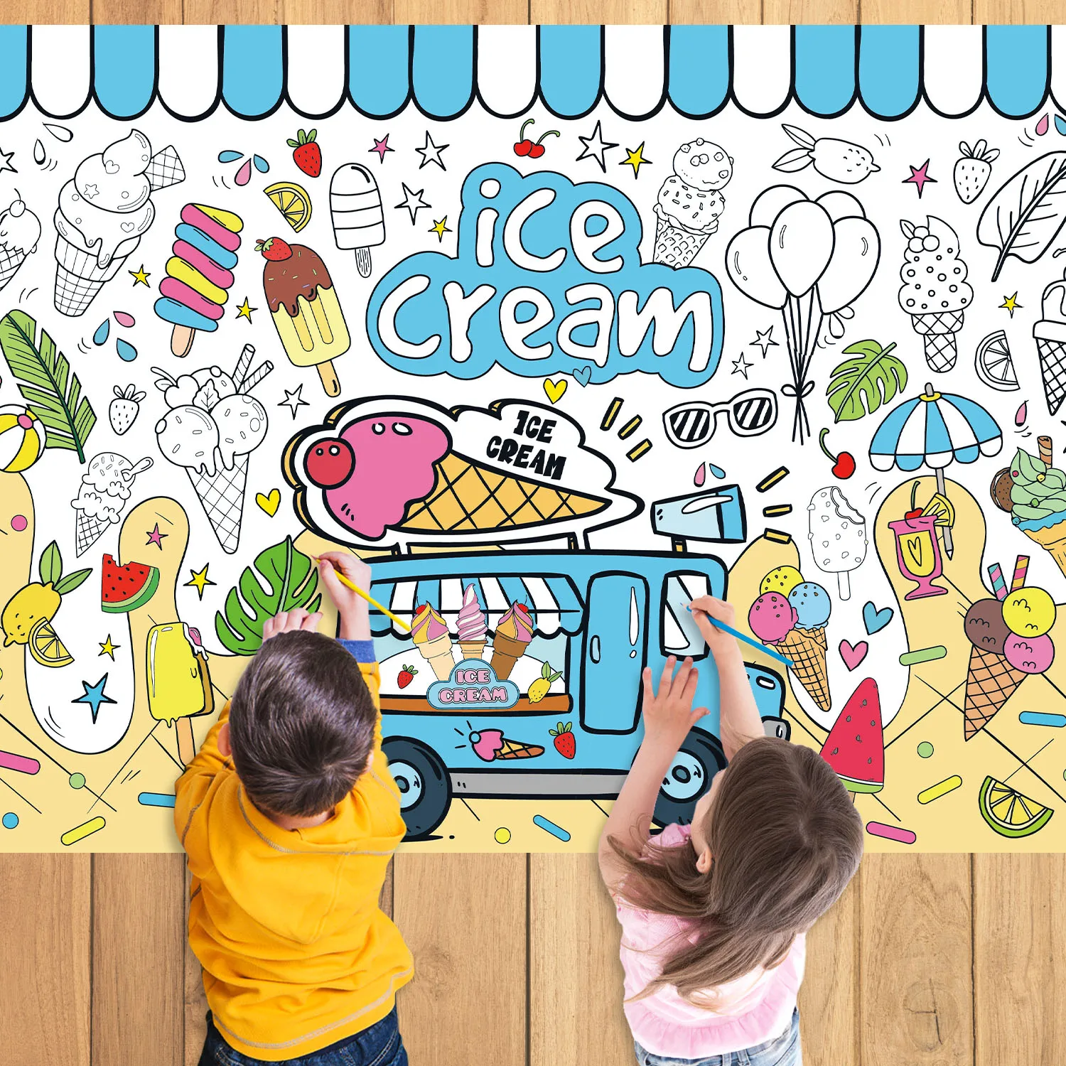 Ice-Cream-Theme-Children-s-Color-Book-Color-Poster-Boys-and-Girls-Large ...