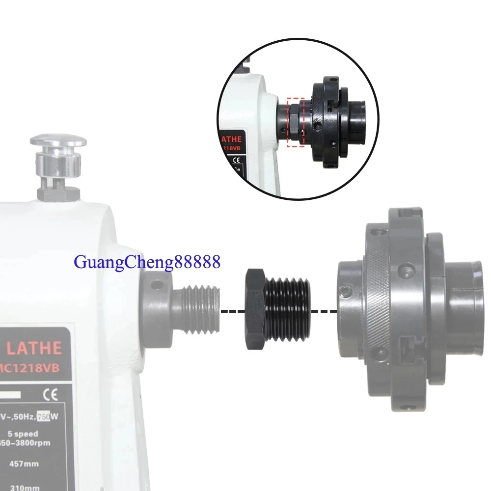 Lathe Headstock Spindle Adapter Thread 1”/8TPI M33 x3.5mm M18 2.5mm ...