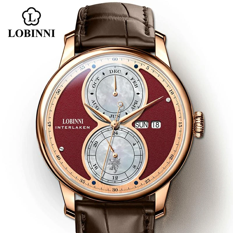 Lobinni Automatic Mechanical Watch Men Мужские Часы Relogio Waterproof ...