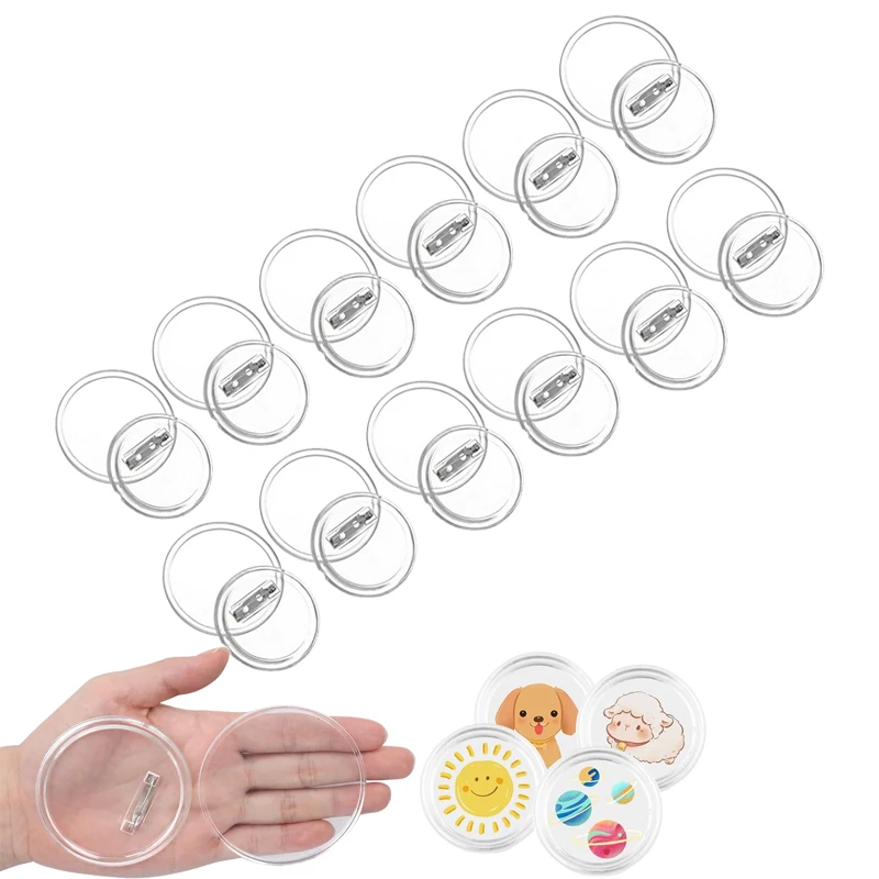 Round-Clear-Acr-lico-Bot-o-Pins-Bot-es-em-branco-Badges-Kit-para ...