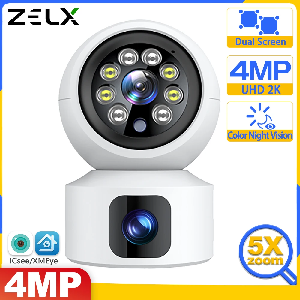 4MP WiFi Camera with Dual Screens 3MP Baby Monitor Wifi Camera Smart ...
