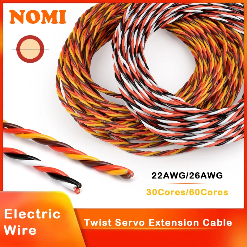 2-5-10m-Twist-Servo-Extension-Cable-22AWG-26awg-30-60-Core-RC-Airplane ...