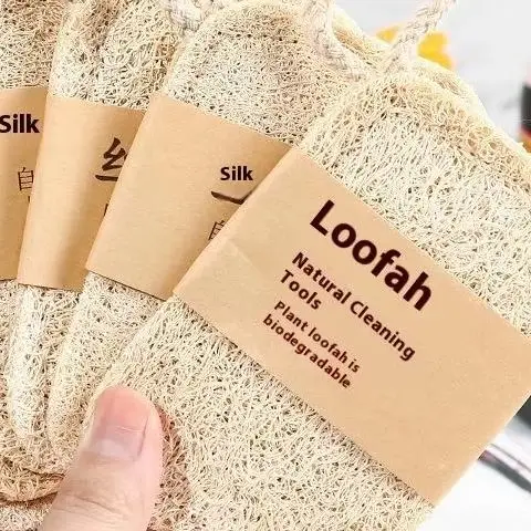 6pcs Natural Luffa Dish Towel Washing Cloth Sponge Loofah Scrub Pad ...