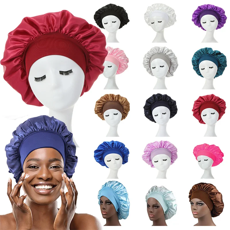 Women-Night-Sleep-Hair-Caps-Silky-Bonnet-Satin-Double-Layer-Adjust-Head ...