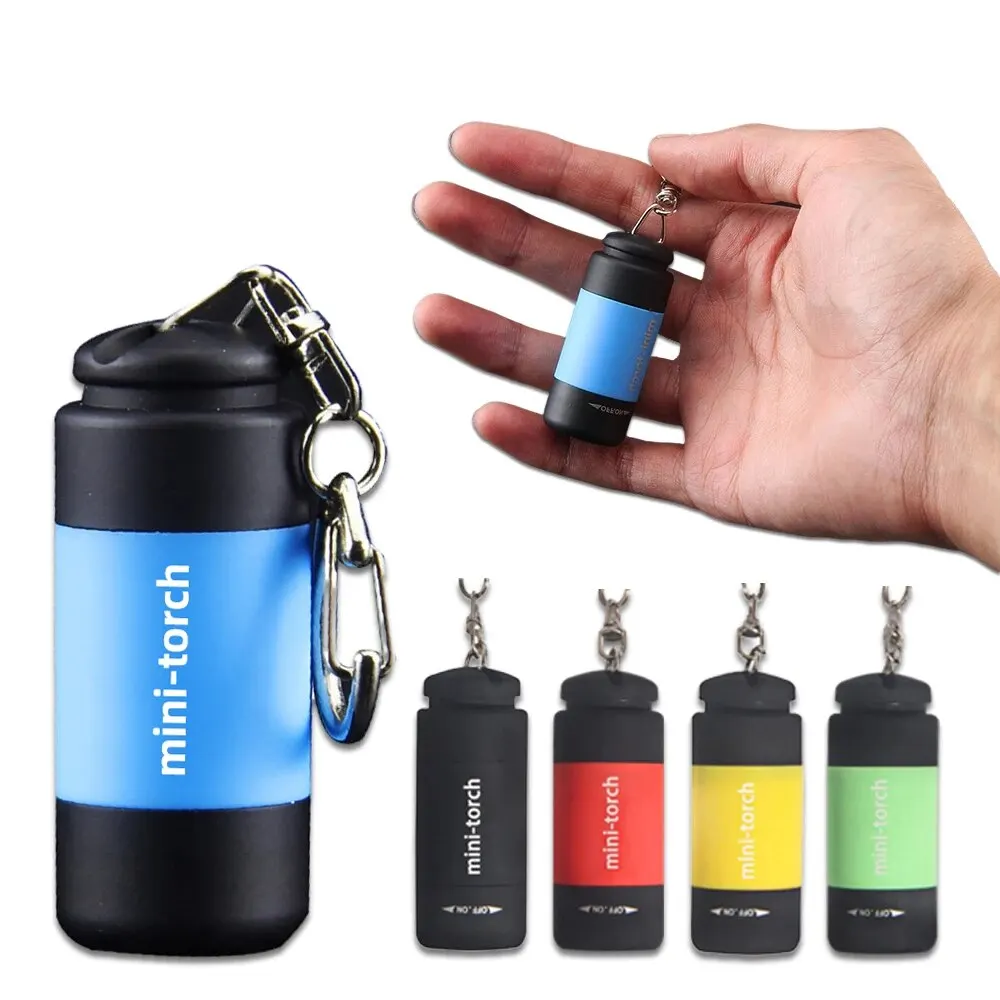 MINI-USB-Rechargeable-Flashlight-Keychain-Torch-Finger-Light-Camping ...
