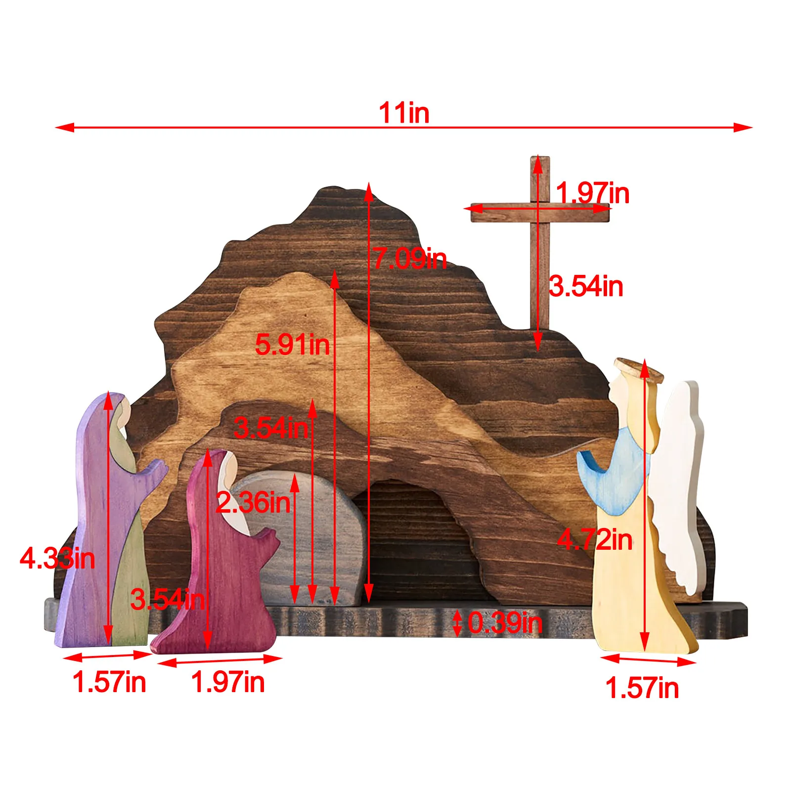 Resurrection Scene Wooden Decoration Easter Decor Wooden Cross ...
