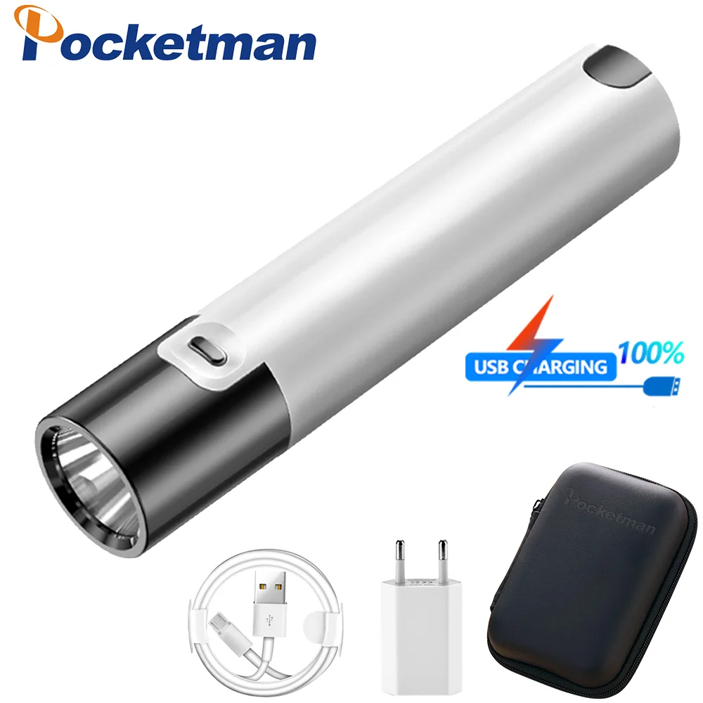 Led torch Function Outdoor Flashlight Replaceable Battery Usb Light ...
