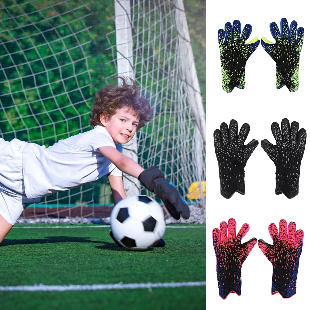 Kids-Youth-Goalkeeper-Latex-Finger-Guards-Anti-slip-Football-Gloves-For ...