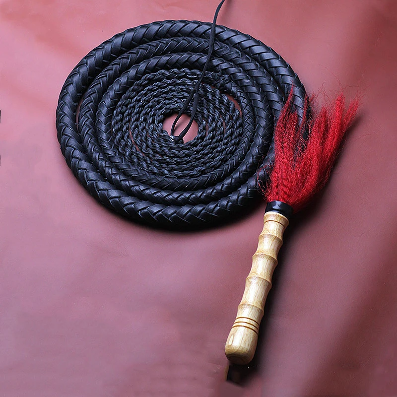 Cowhide Real Leather Whip Хлыст Genuine Leather Martial Art Whip Kungfu ...