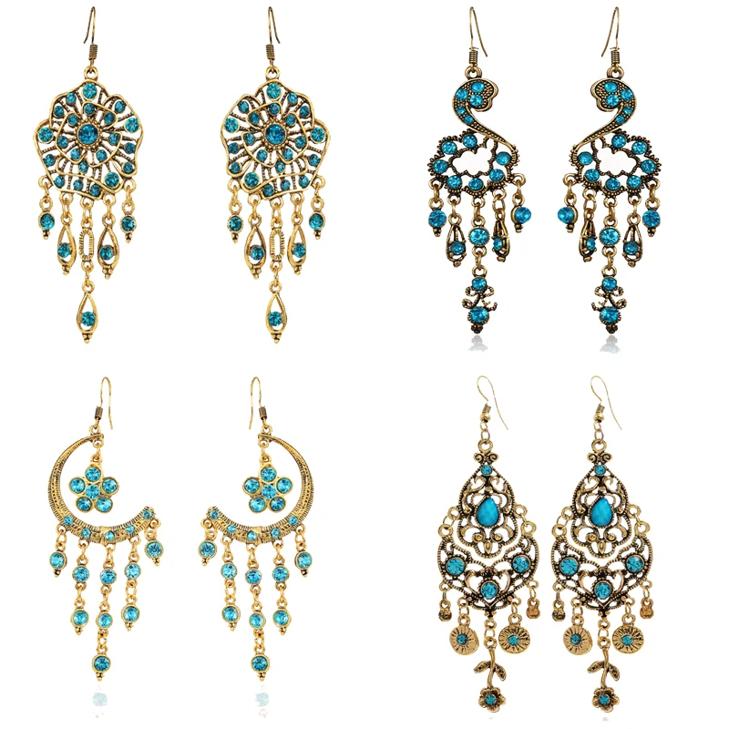 Pendientes de gota de agua geométricos Vintage para mujer, aretes ...
