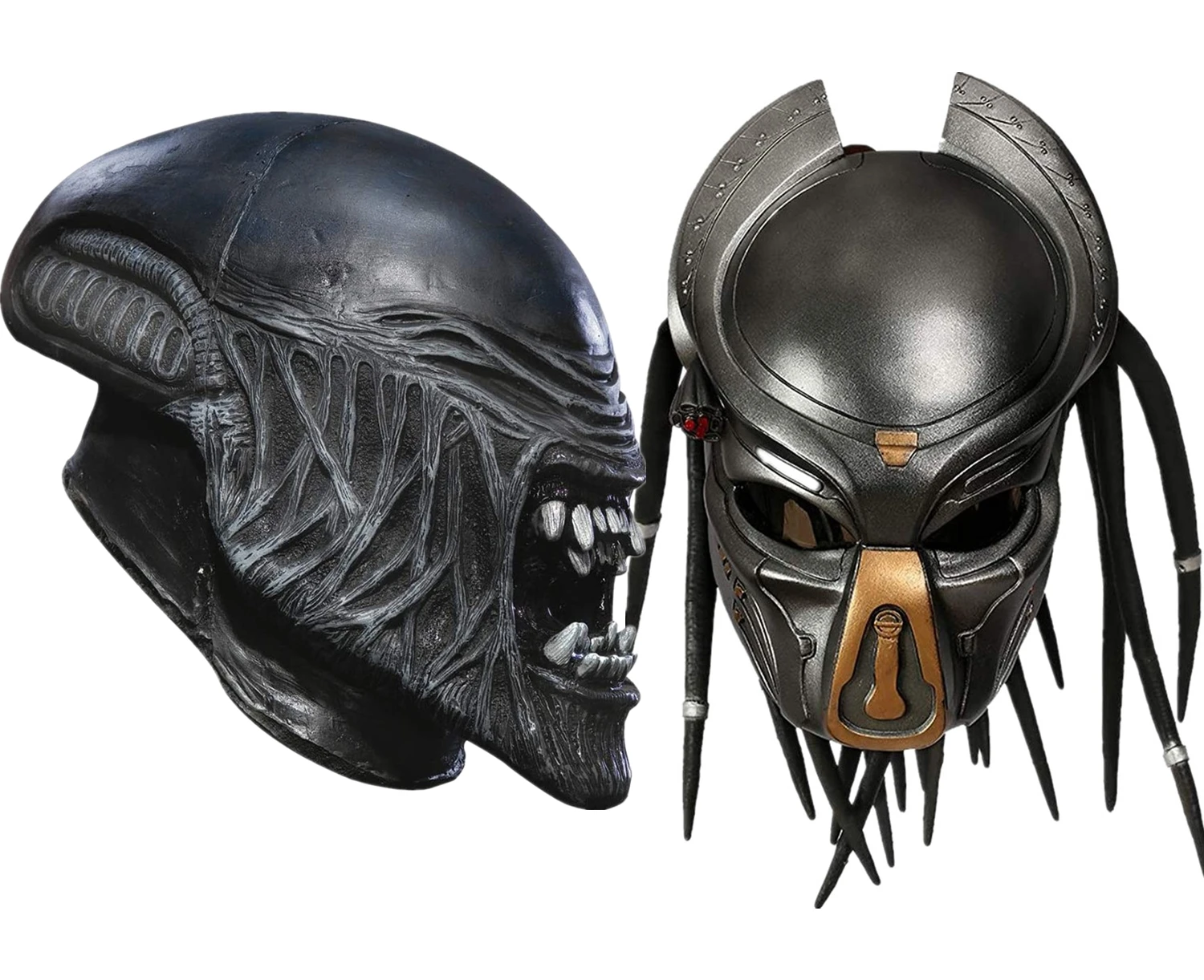 M-scara-de-casco-de-l-tex-Alien-Predator-guantes-de-Halloween ...