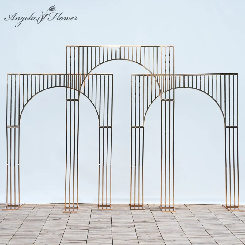 6.5/7.8ft Shiny Gold Plated Square Screen Frame Wedding Arch Backdrop ...