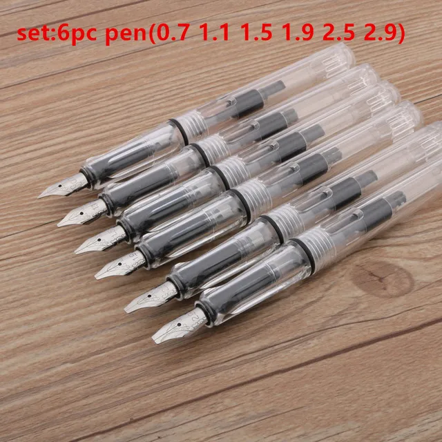 6pcs/Set Calligraphy Parallel Pen 0.7mm 1.1mm 1.5mm 1.9mm 2.5mm 2.9mm ...