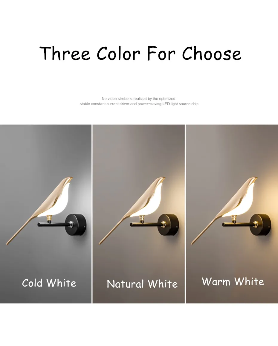 Nordic Art Deco LED Swan Wall Lamp for Bedroom Bedside wall Living ...