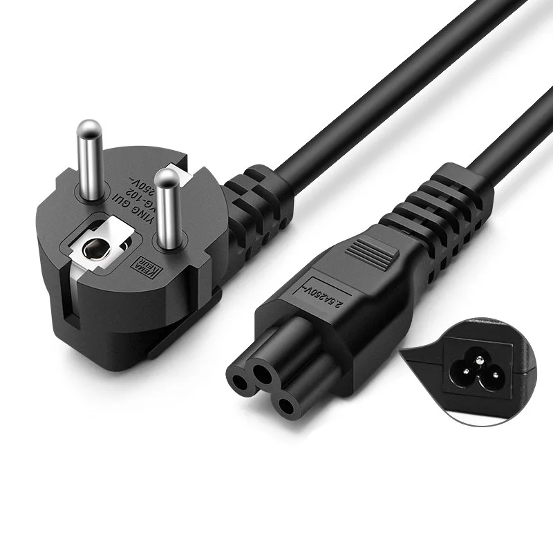 EU-Power-Cable-Laptop-3-pin-Power-Adapter-Cord-Charger-Plug-Extension ...