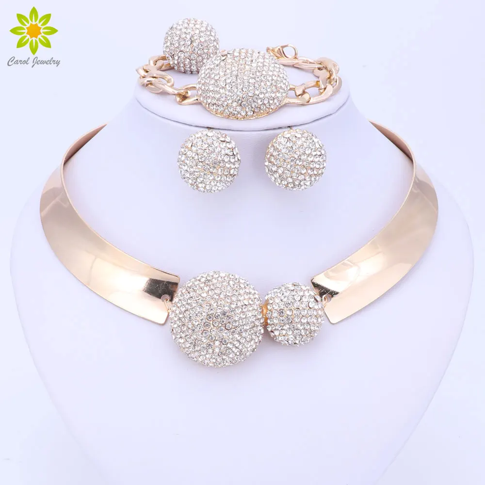 Jewelry Sets For Women Gold Color Wedding Party Bridal Accessories ...