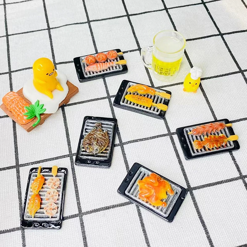 1-12-Scale-Cute-Barbecue-Skewered-Meat-or-BBQ-Fish-Dollhouse-Miniature ...