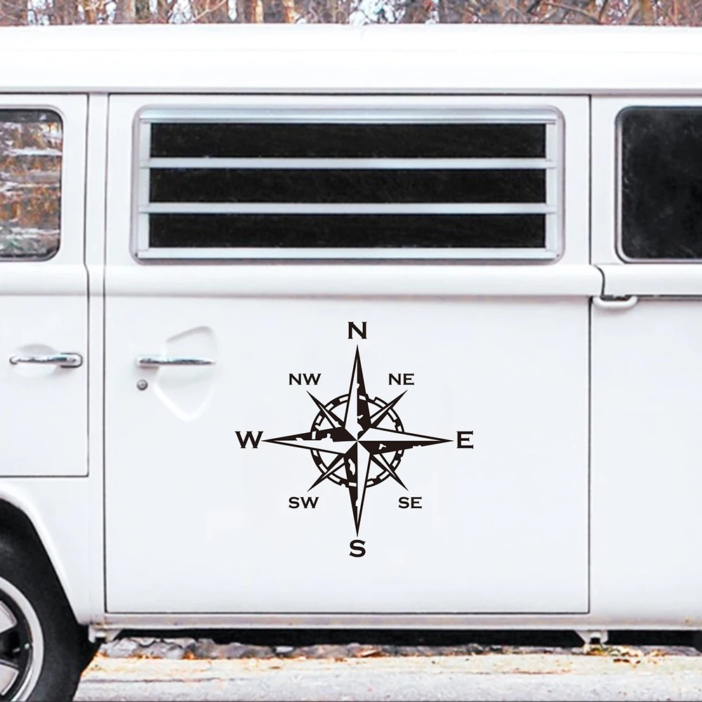 Distressed-Rustic-Compass-Rose-Vinyl-Decals-And-Stickers-On-Car-Hood ...
