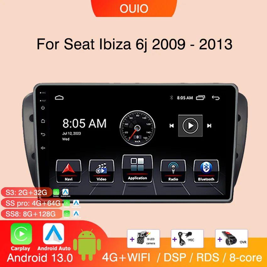 Android-13-radio-For-Seat-Ibiza-6j-2009-2013-Car-stereo-Multimedia ...