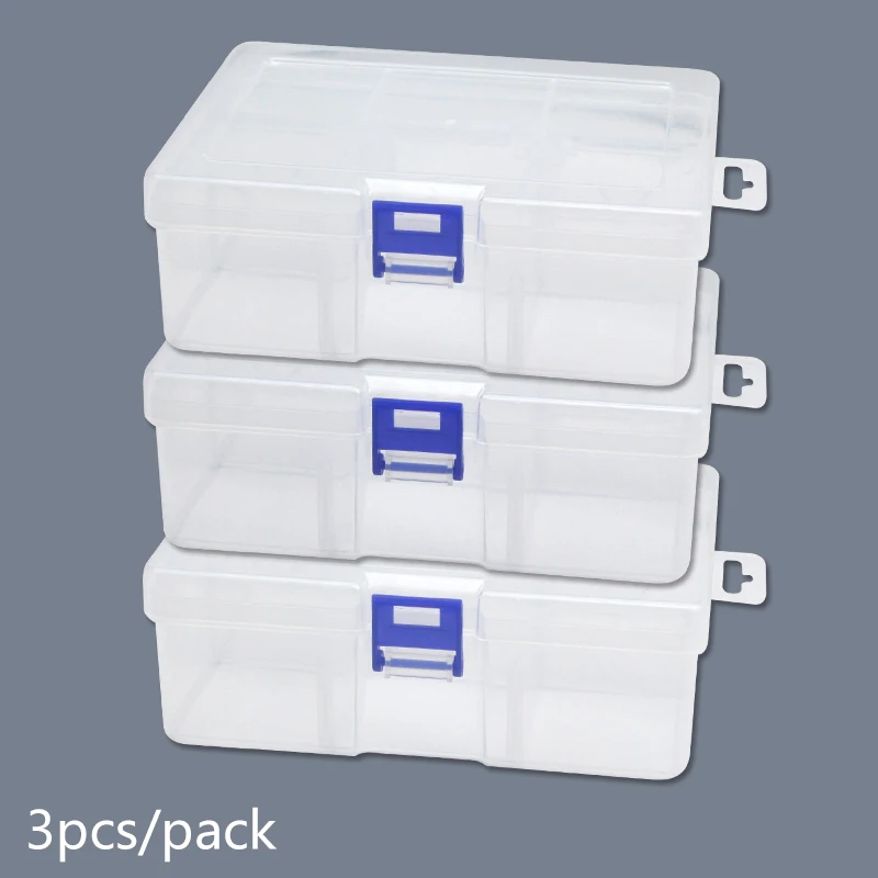 3pcs-transparent-Storage-Box-6-grid-Parts-Small-Screw-Detachable ...