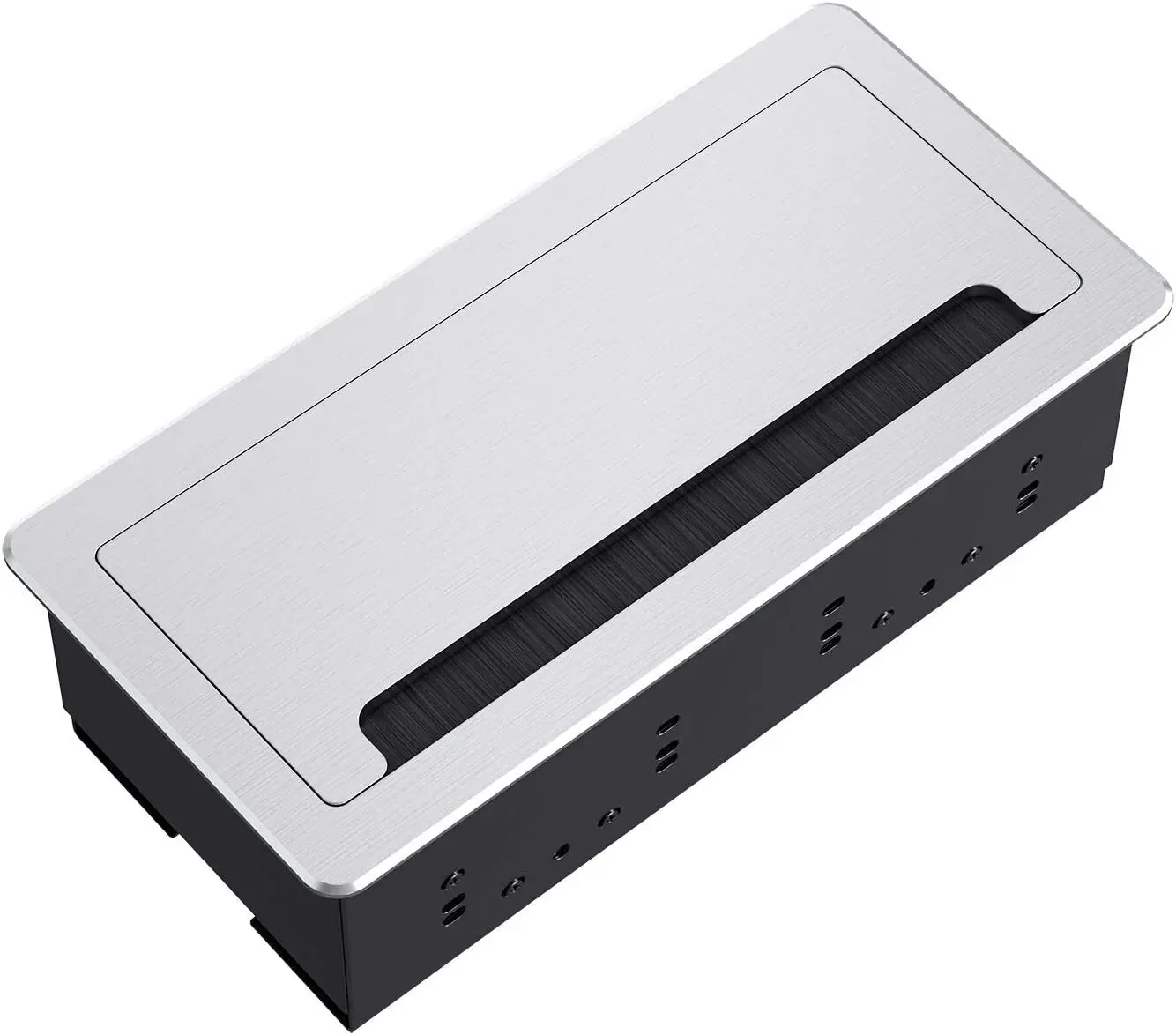 Multimedia-recessed-connectivity-box-outlet-desktop-brushed-power ...