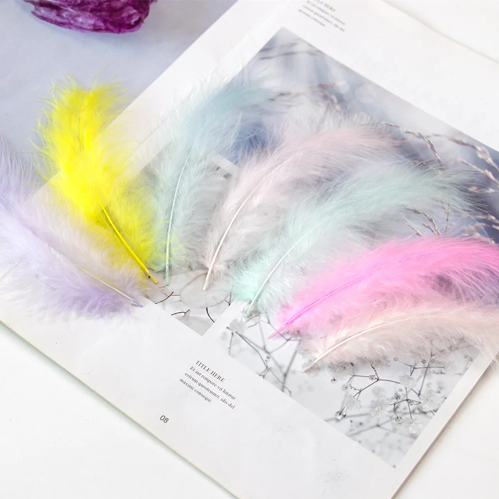 Plumas de pavo de marabú esponjosas, 50 piezas, 10 15CM, tocado para ...