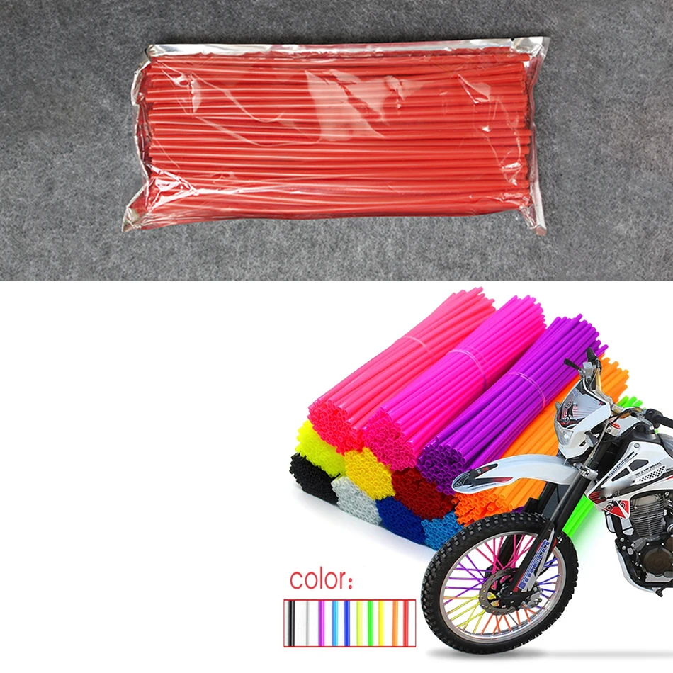 72pcs Motorcycle Accessories Cover Rim Spoke Wheel Wraps Pipe For ...