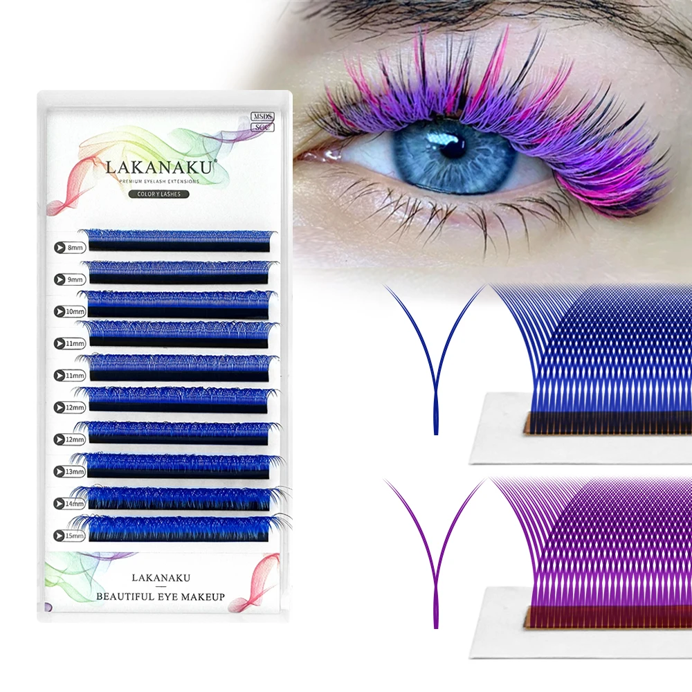 LAKANAKU-Colorful-Y-Shape-Eyelashes-Extension-YY-Eyelash-Cilia-and ...