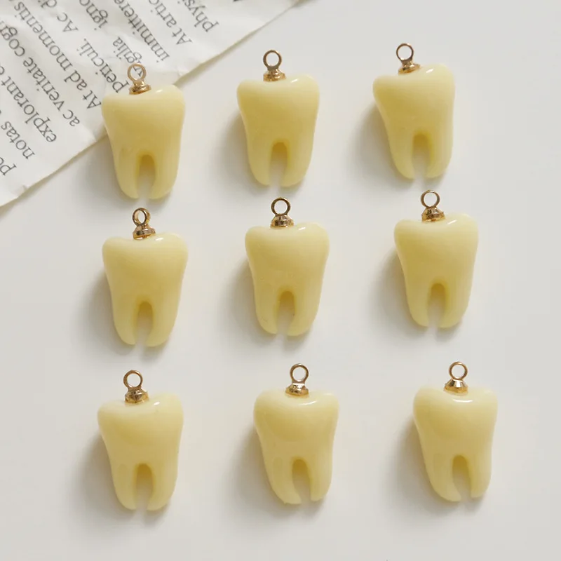 10pcs Charms 3D Tooth Teeth Molar 18*10mm Simulation Tooth Resin ...