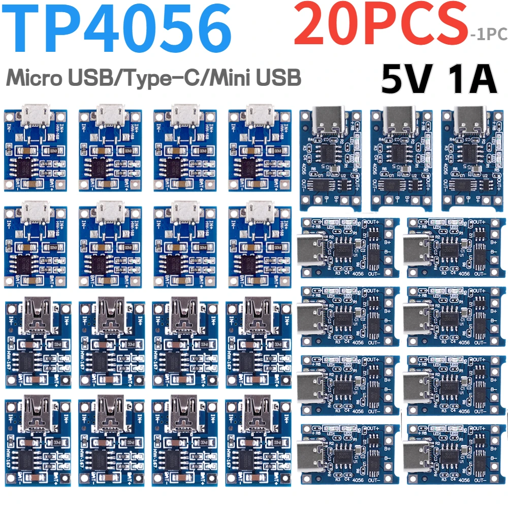 20-1PC-TP4056-5V-1A-18650-Lithium-Battery-Charger-Module-Charging-Board ...