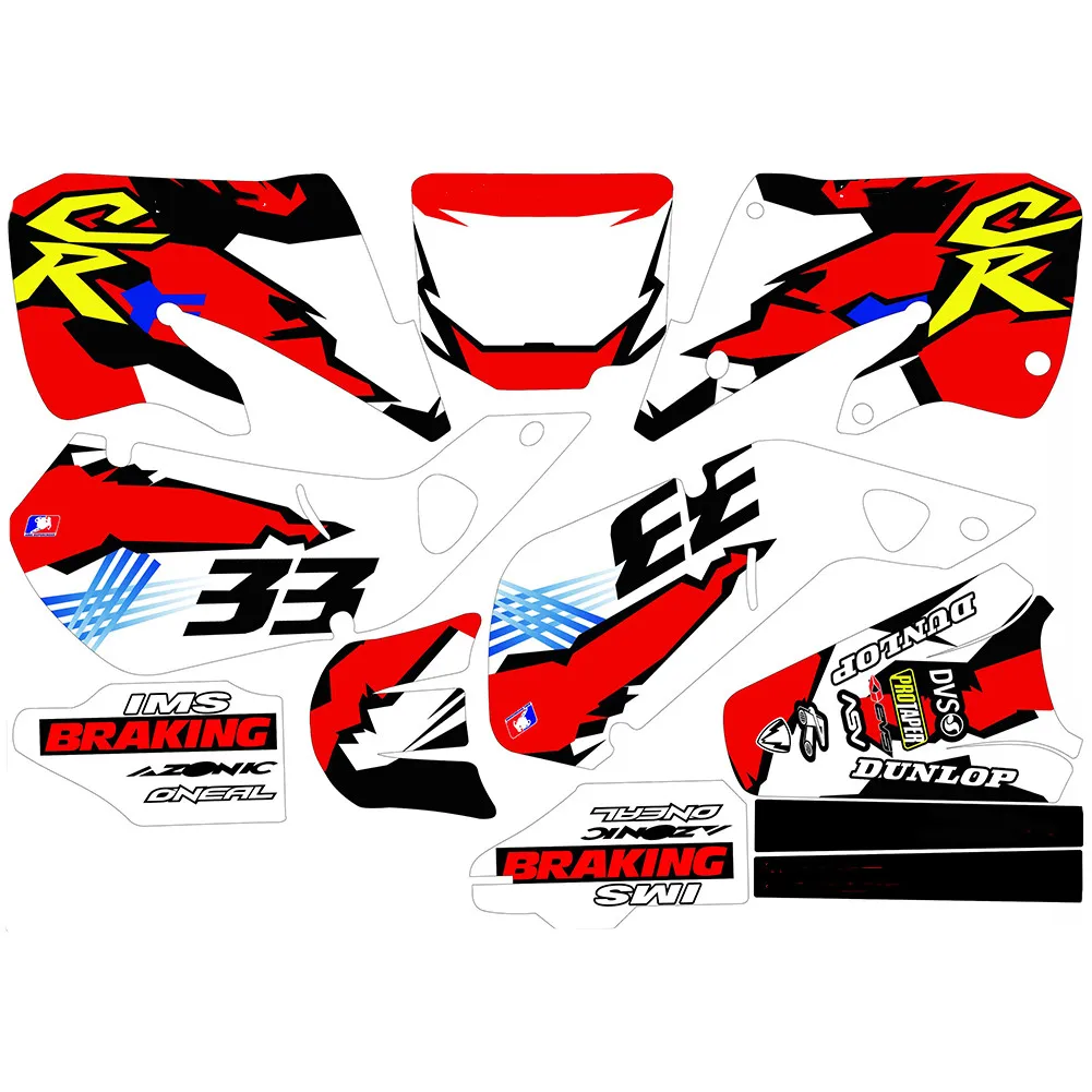 Kit-de-pegatinas-gr-ficas-personalizadas-para-Motocross-calcoman-as-con-nombre-para-Honda-CR125 ...
