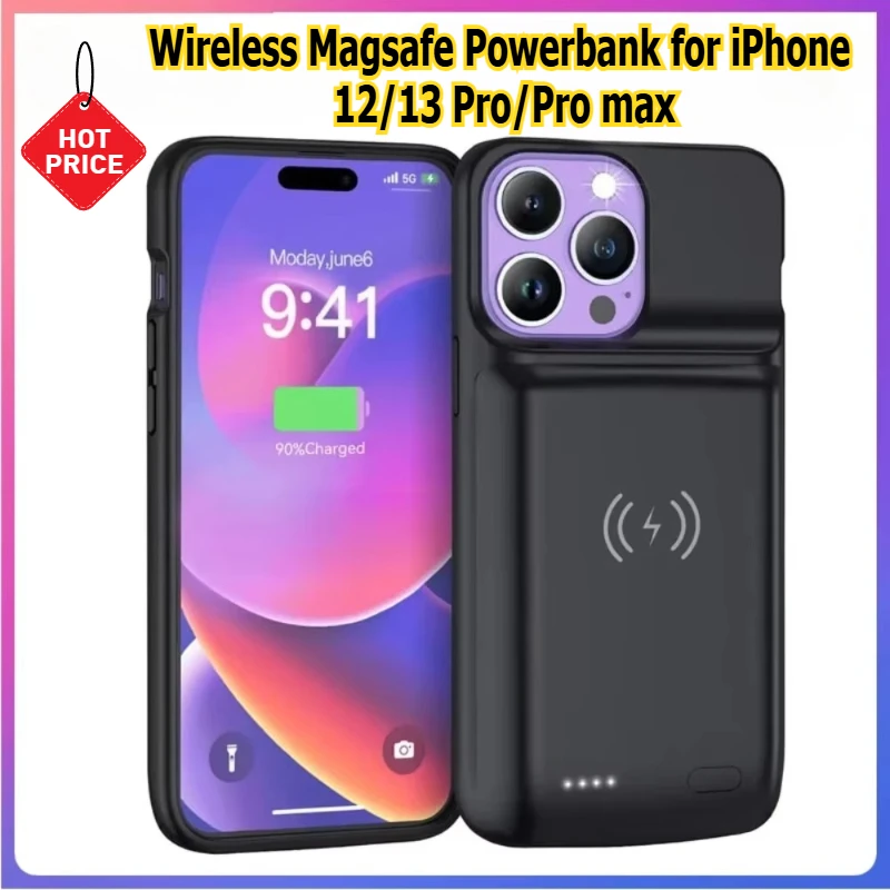 7.0/8.5Ah Battery Charger Case for IPhone 12 13 Pro Max Wireless ...