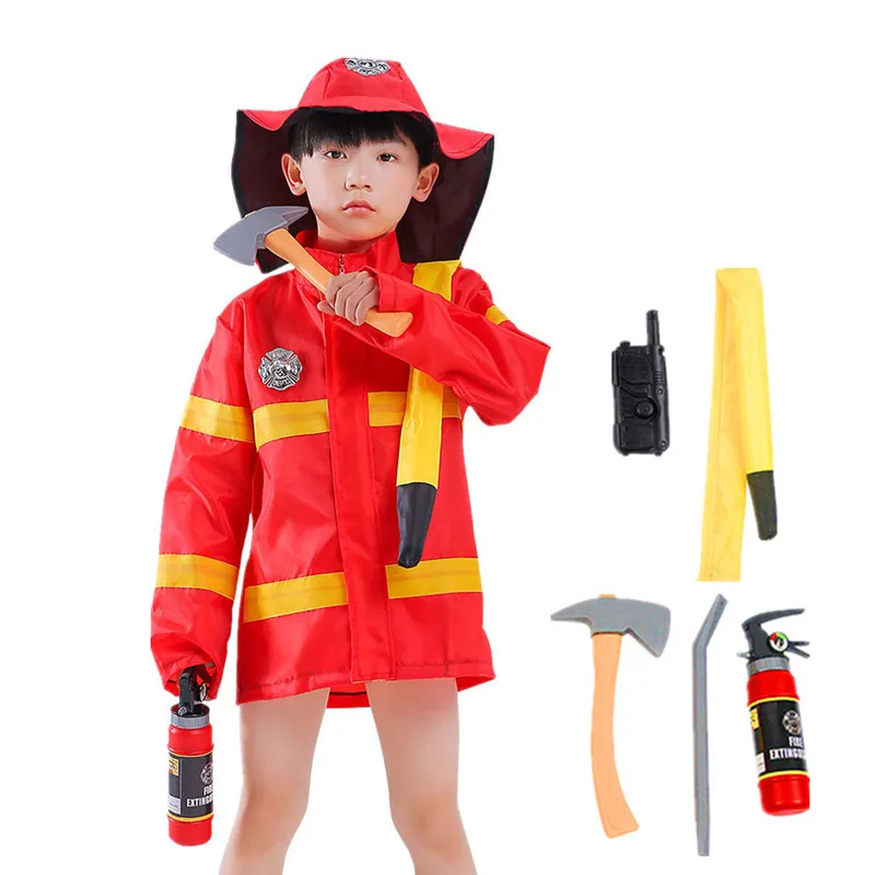 Kids-Fireman-Gear-Firefighter-Costume-Construction-Worker-Costume-Role ...