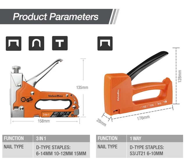 Heavy Duty Staple Gun ValueMax Kit – Includes 3000 Staples – 3-in-1 ...