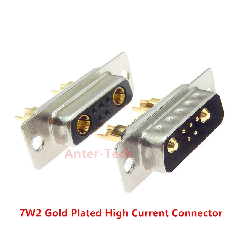 1pcs 7w2 30a Gold Plated Male Female High Current Connector D-sub ...