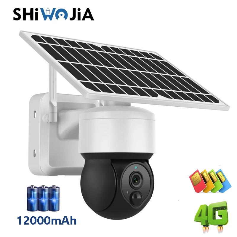 Shiwojia Mini Solar Camera 4g /wifi Ptz 1080p 4x Zoom Ip66 Security ...