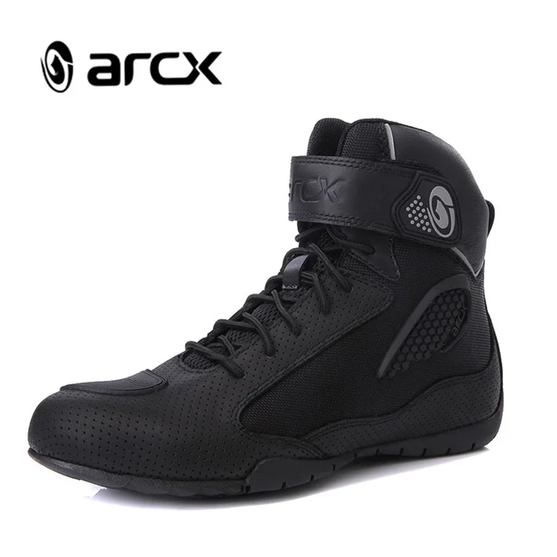 ARCX-Motorcycle-Boots-Summer-Men-Moto-COW-Leather-Boots-Black ...