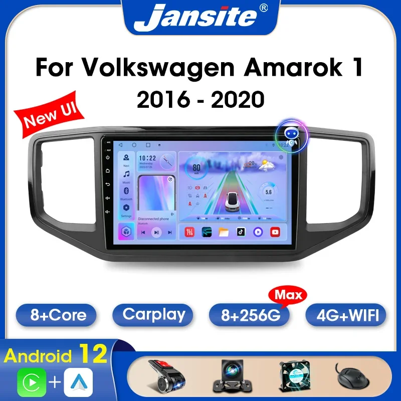 Jansite-2-Din-Android-12-Car-Radio-For-Volkswagen-Amarok-1-2016-2020 ...