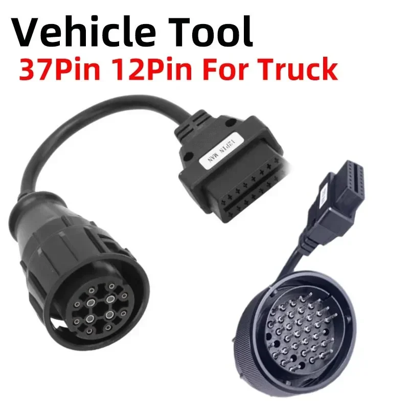 Truck cables For Man 12Pin to OBD2 16Pin Female Connector DLC OBD OBDII ...
