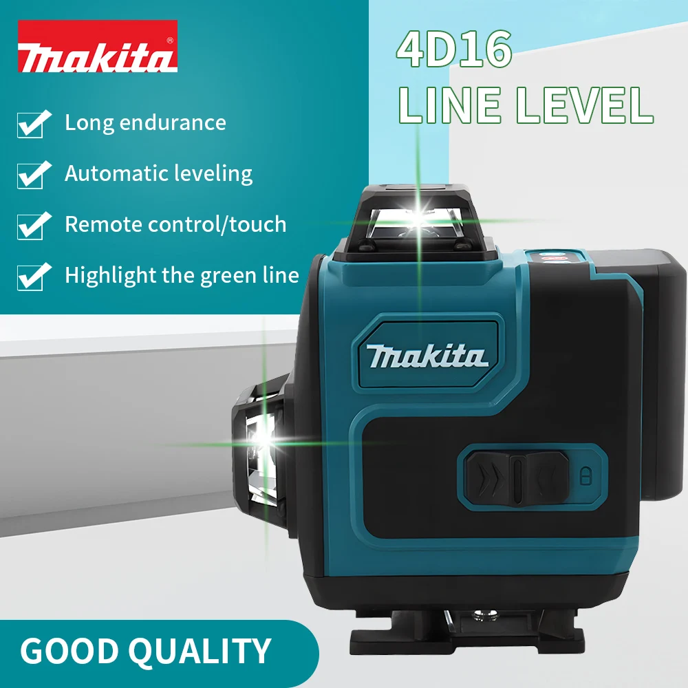 Makita-Laser-Level-16-Lijnen-4d-Groene-Lijn-Zelfnivellering-360-Horizontale-En-Verticale-Super ...