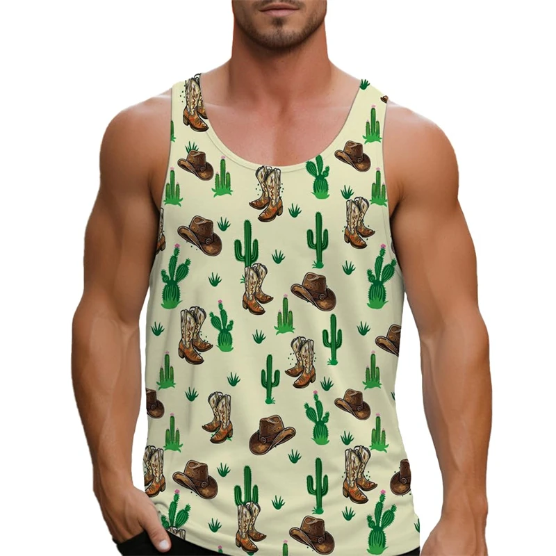 Cowboy Casual Men's Tank Tops 2025 Western Rodeo Mens Shirts Sleeveless ...