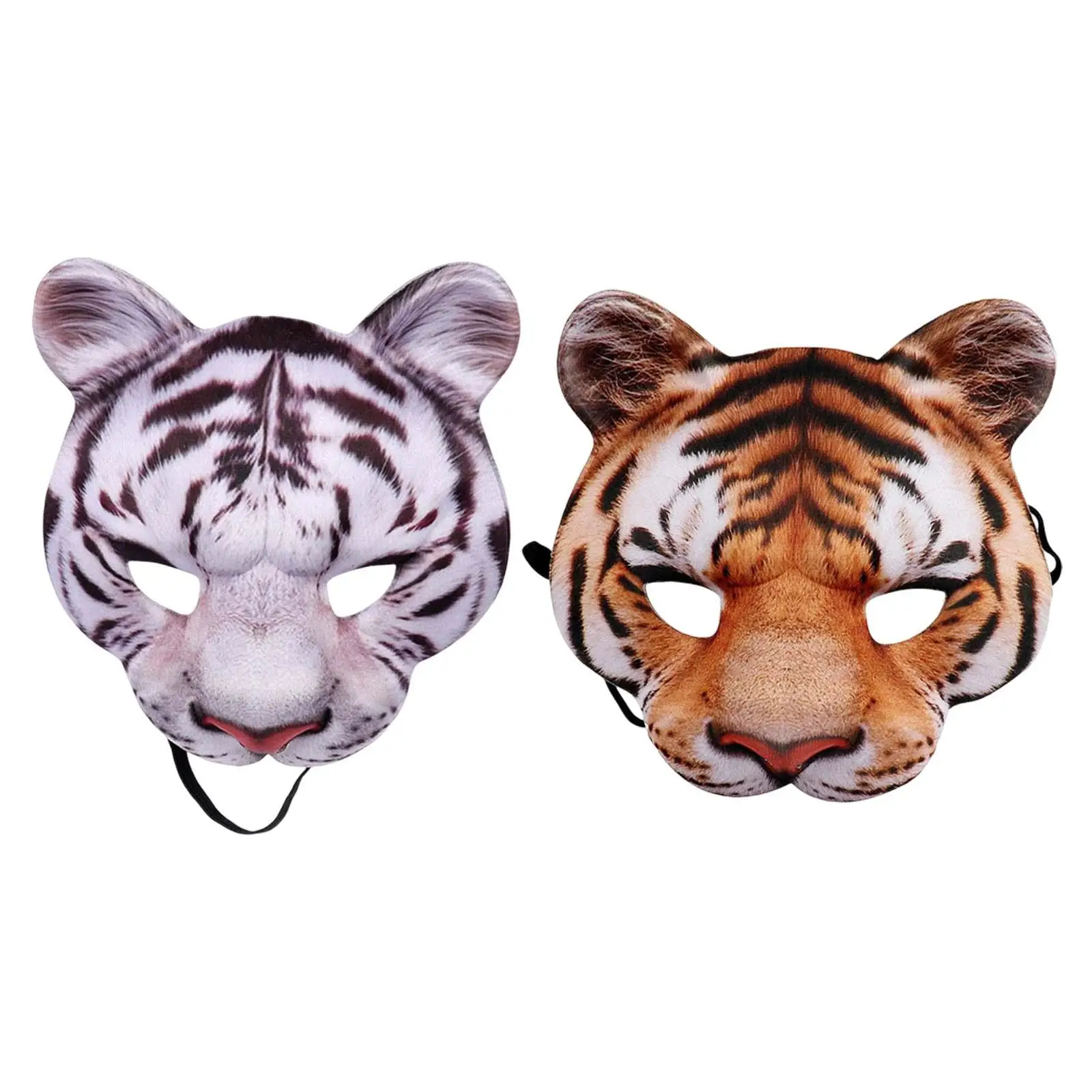 Scary Woman Tiger Mask Half Face Accessories Masks Cosplay Props Horror ...