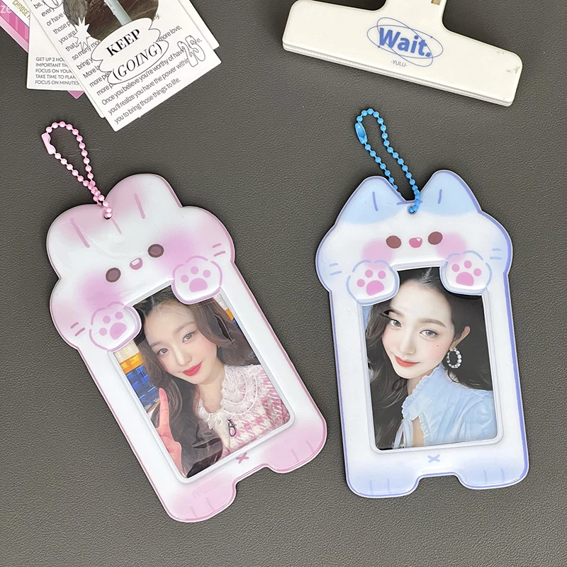 Cute-Animals-3in-Photocard-Holder-Kpop-Photo-Sleeves-with-Keychain-Idol ...